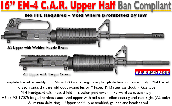 Model 1 Sales: EM-4-AWB Compliant Upper Halves
